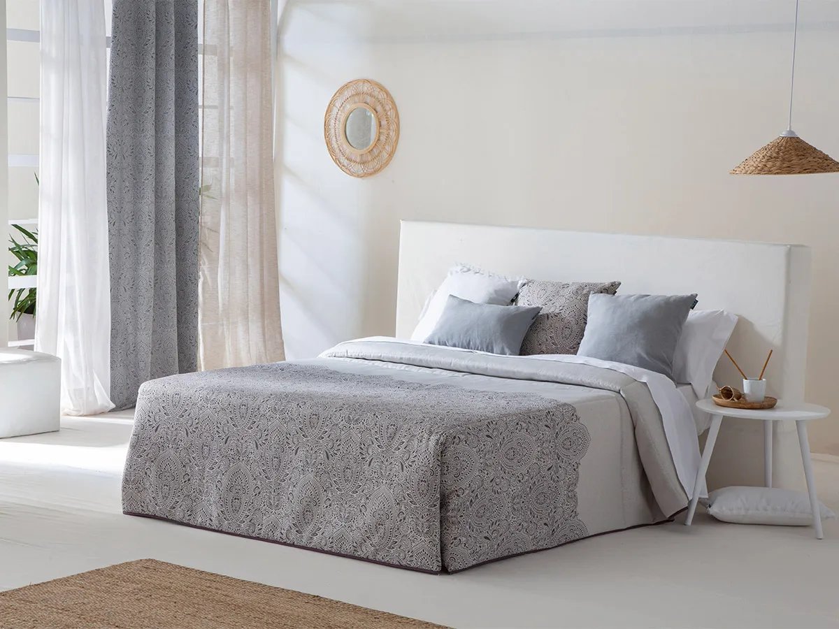 Conforter Rute jacquard paisley gris o lila - Ciberdescans